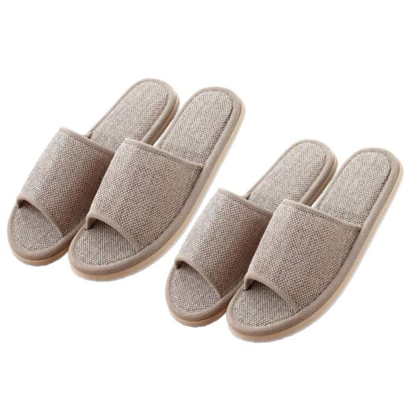 商品名:  ARTIBETTER 2 Pairs Womens Indoor House Slippers Summer Linen Home Shoes Open Toe Slip on Cotton House Slippers Hot...