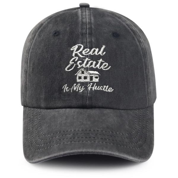 商品名: YISHOW 刺繍入り帽子 Real Estate is My Hustle ヴィンテージジーンズベースボールキャップ YISHOW Embroidered Bassball Cap Real Estate is My Hustl...