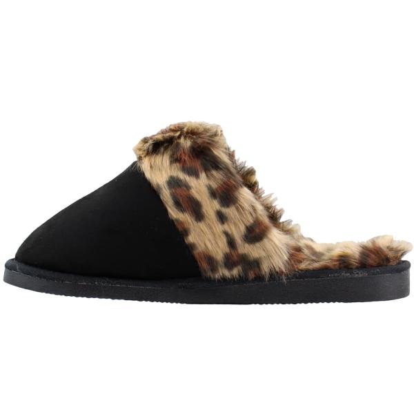 商品名: Corkys レディース スヌーズスカッフスリッパ カジュアル - ブラック US サイズ: 7 カラー: ブラック Corkys Womens Snooze Leopard Scuff Casual Slippers Casua...