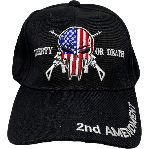 商品名:  Black Duck Brand Liberty Or Death 2nd Amendment Patriotic Skull Embroidered Baseball Hat (1) Blackブランド: Black Duck...