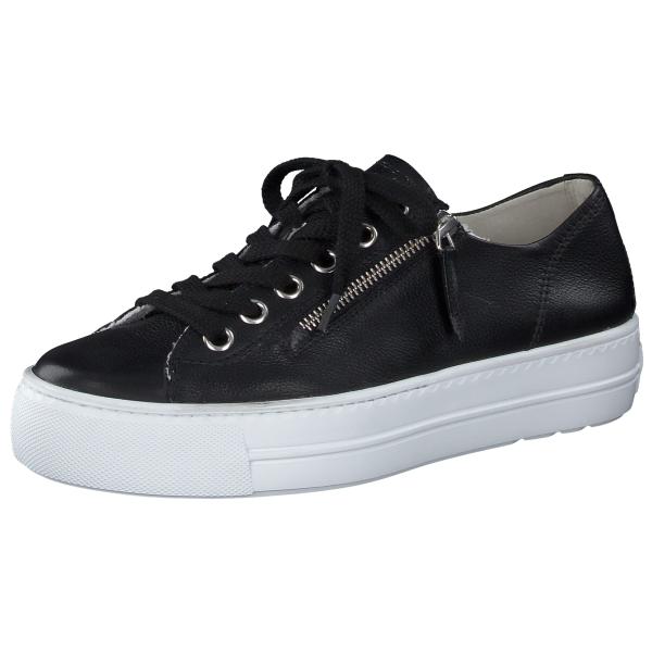 商品名:  5006-03 | Mastercalf Schwarz/Nickel Leather | Womens Casual Trainersブランド: Paul Green商品サイズ: 9高さ: 35.2cm横幅: 18.6cm奥行...