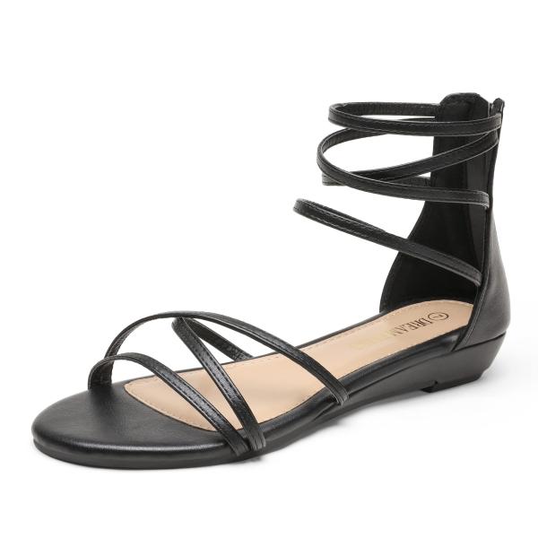 商品名: DREAM PAIRS レディース アンクルストラップ ラインストーン ローウェッジサンダル US サイズ: 10 DREAM PAIRS Womens Weitz Ankle Strap Low Wedge Sandal, Bl...