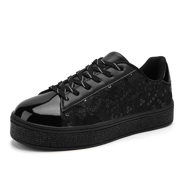 商品名:  UUBARIS Womens Glitter Fashion Sparkly Tennis Sneakers Floral Casual Shoes Black Size 7ブランド: UUBARIS商品サイズ: 7高さ: 34...