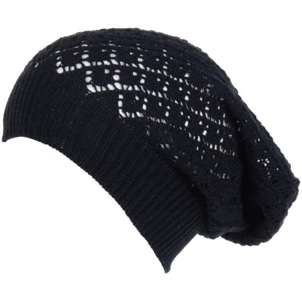 商品名: BYOS レディース エアリーカットアウト ケーブル 軽量 ゆったり かぎ針編み ニット帽 US サイズ: One Size カラー: ブラック BYOS Women's Airy Cutout Cable Lightweight...