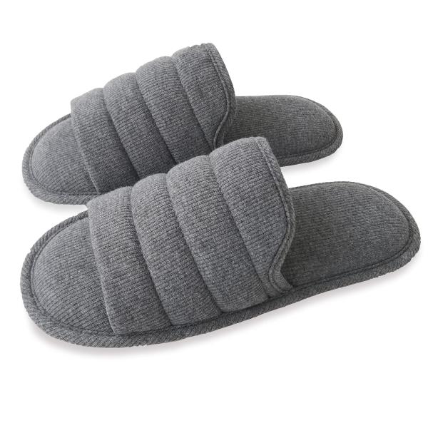 商品名:  ofoot Mens Cotton Open Toe House Flat Slippers,Male Breathable Summer Indoor Slides, Memory Foam Anti Slip Sole (U...