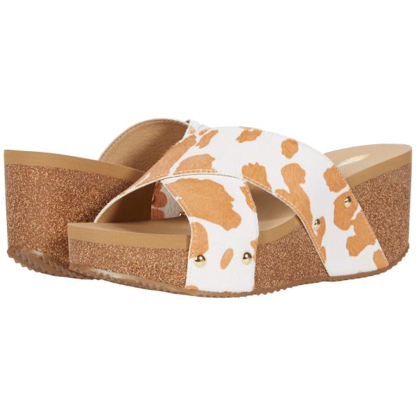 商品名:  VOLATILE Women's Riverside Criss Cross Sandal Wedge, Tan/White Cow, 9 M USブランド: VOLATILE商品サイズ: 9高さ: 30.9118cm横幅: 2...