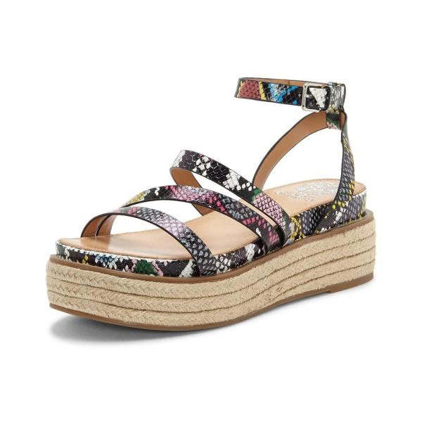 商品名: Vince Camuto Aevie US サイズ: 24.5 カラー: マルチカラー Vince Camuto Aevie Snake Print Leather Strappy Platform Espadrille Wedg...