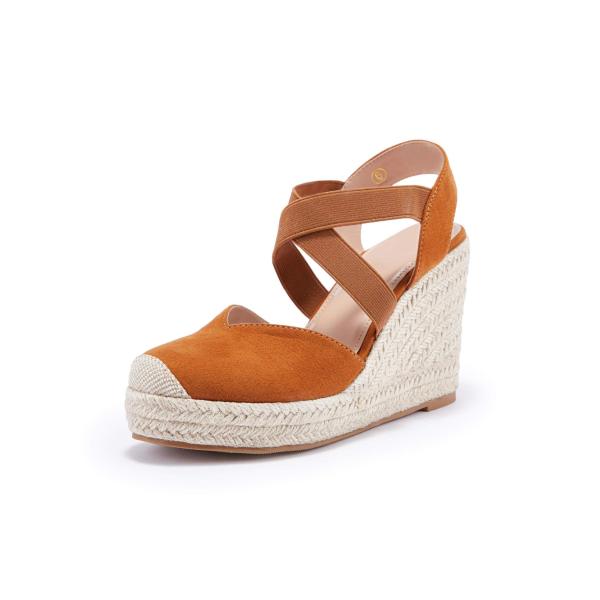 商品名:  Womens Wedge Espadrille Sandals Platform Criss Cross Elastic Strap Slingback Summer Cap Toe Shoesブランド: Coutgo商品サイズ...