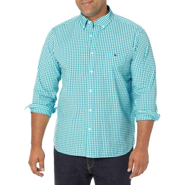 商品名: vineyard vines Camisa Tucker de algod〓n para Hombre, Azul (Bora Blue), Large vineyard vines Men's Classic Fit Gingh...