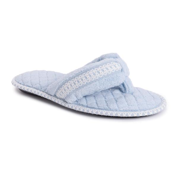 商品名: MUK LUKS レディース Darlene マイクロシェニール織ソングスリッパ US サイズ: M カラー: ブルー MUK LUKS womens Darlene Micro Chenille Thong - Freesia ...