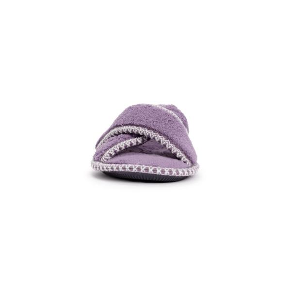 商品名: MUK LUKS レディース Ada シェニール織クロスバンドスリッパ ライラック US サイズ: M カラー: パープル MUK LUKS Women's ADA Chenille Crossband Slippers, Lil...
