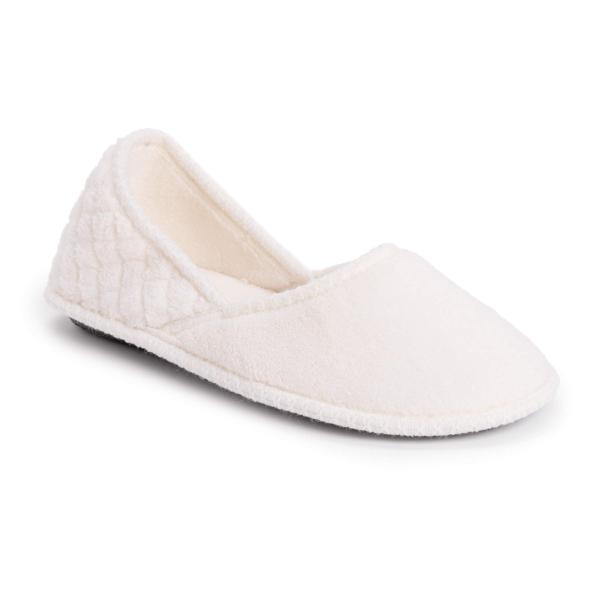 商品名: MUK LUKS レディース ビバリー マイクロ シェニール スリッポン スリッパ US サイズ: M カラー: ホワイト MUK LUKS Women's Beverly Micro Chenille Slipper, Dais...
