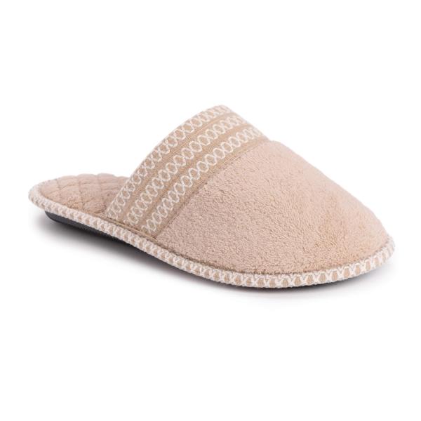 商品名: MUK LUKS レディース キャシーマイクロシェニール織スリッパ デイジーホワイト US サイズ: M カラー: ブラウン MUK LUKS womens Women's Cathy Micro Chenille Closed ...