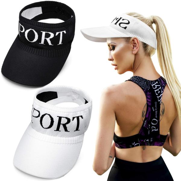 商品名:  Women Sunvisor Knitted Sun Protection Hat Men Sports Visor Elastic Quick Drying Wide Brim for Golf Riding Beach Hi...