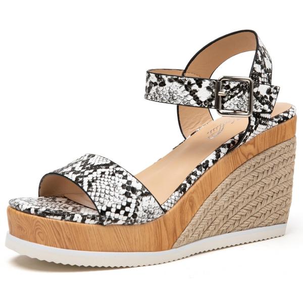 商品名: Katliu レディース エスパドリーユ ウェッジサンダル オープントゥ プラットフォーム サンダル アンクルストラップ付き US サイズ: 9.5 カラー: マルチカラー katliu Women's Espadrille We...