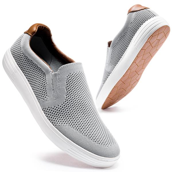 商品名:  konhill Men's Slip on Sneaker - Knit Walking Loafers Memory Foam Driving Work Skate Shoes Arch Support Slip Resist...