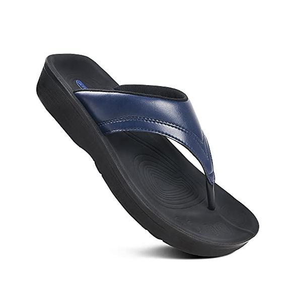 商品名: AEROTHOTIC Women's Ostrya Arch Supportive Casual Walking Thong Sandals (Ostrya Navy, Size 11) AEROTHOTIC Casual Arc...