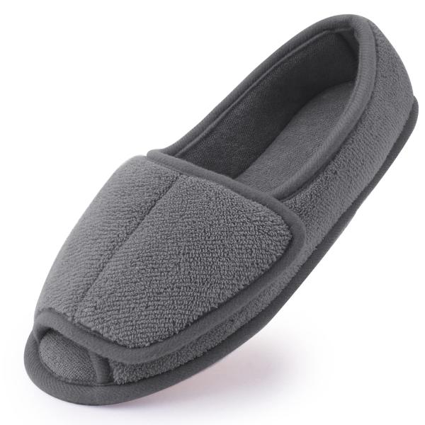 商品名:  Git-up Diabetic Slippers for Women Memory Foam Arthritis Edema Adjustable Open Toe Swollen Feet Slippers Bedroom H...