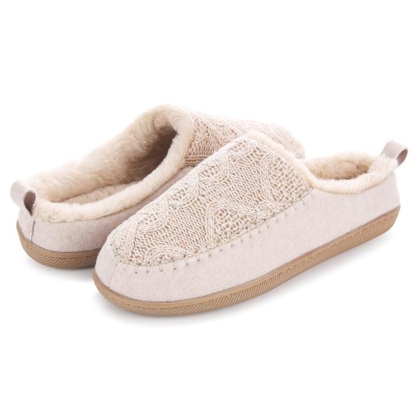 商品名: Floopi House スリッパ レディース (371ツリー10、70)。, 371-ブラッシュ, 2XL Floopi House Slippers for Women, Tori Cableknit Felt Clog Wo...