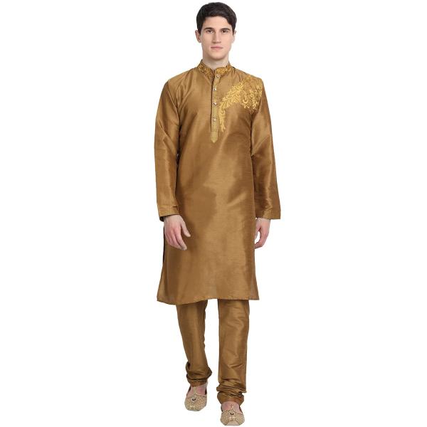 商品名:  SKAVIJ Kurta Pajama 2-Piece Set for Men Art Silk Party Wear Festive Dress Suit (X-Large, Brown)ブランド: SKAVIJ商品サイズ: ...
