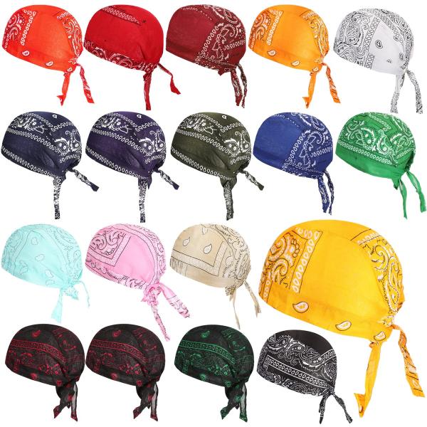 商品名:  Xaatren 18 Pieces Do Rag Skull Cap Paisley Pattern Bandanna Biker Head Wraps Quick-Drying Hats, Sweat Wicking Bean...