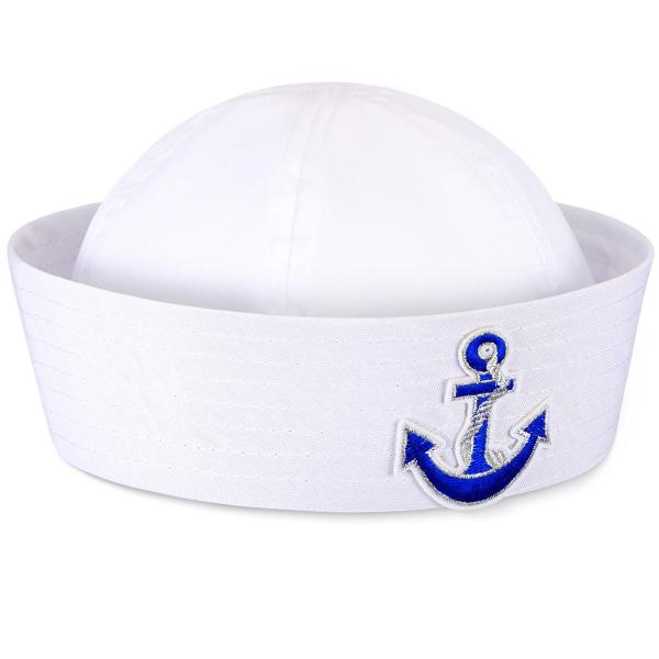 商品名:  Neer Sailor Hat White Yacht Boat Captain Hat Nautical Hats Sailor Cap for Men Women Halloween Costume Accessories ...