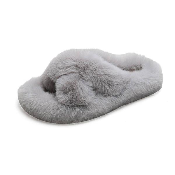 商品名:  Crazy Lady Women's Fuzzy Furry House Slippers Flip Flop Winter Warm Cozy Memory Foam Sandals Slides Soft Flat Comf...