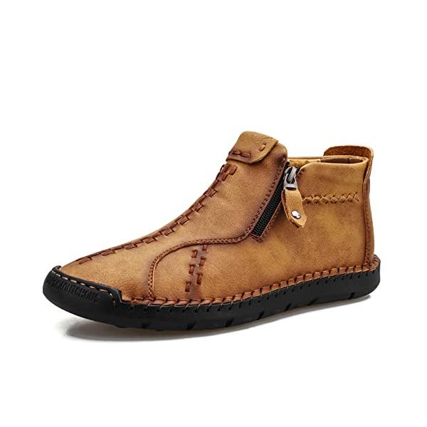 商品名:  Govicta Mens Casual Shoes Leather Slip On Loafers Oxford Leather Chukka Boot for Men Work Office Dress Shoes Brown...