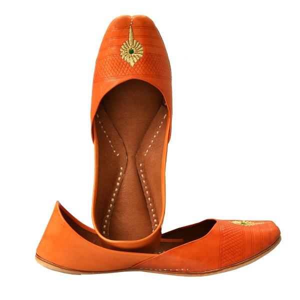 商品名:  Jutti, Punjabi Jutti, Khussa, Women's Loafers, Handcrafted Genuine Leather Zari Work Slip on Flat Shoes (Brown, Nu...