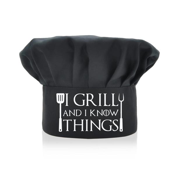 商品名:  AGMdesign Funny Chef Hat, I Grill and I Know Things, Adjustable Kitchen Cooking Hat for Men &amp; Women Black, Mot...
