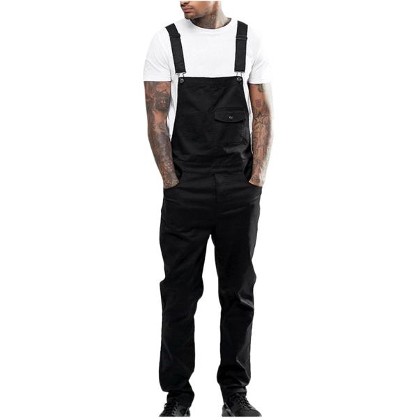 商品名:  BIONIO Men's Overalls Jumpsuit Jeans, Casual Comfy Straight Slim Fit Trousers Suspender Pants with Multi Pockets B...