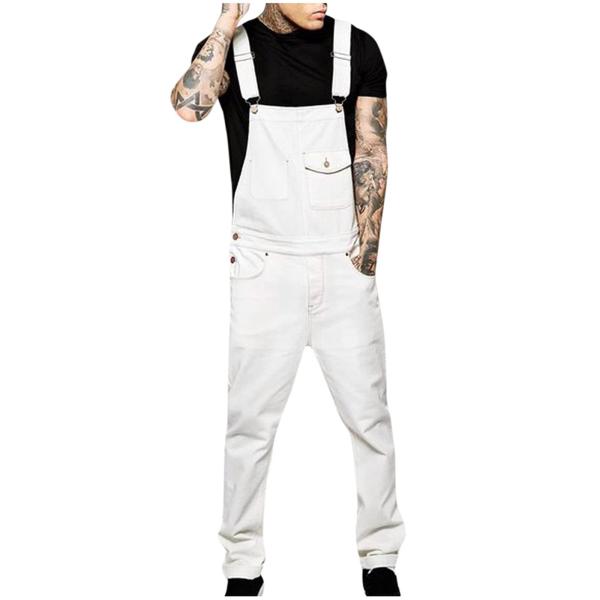 商品名:  BIONIO Men's Overalls Jumpsuit Jeans, Casual Comfy Straight Slim Fit Trousers Suspender Pants with Multi Pocketsブラ...