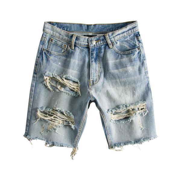 商品名:  Men's Street Style Jean Shorts Distressed Classic Fit Frayed Short Jean Pants Fashion Ripped Knee Lenght Half Jean...