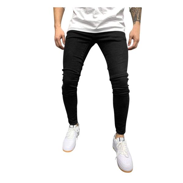 商品名:  Slim Fit Jeans, Men's Younger-Looking Fashionable Colorful Comfy Stretch Skinny Fit Denim Jeans with Pockets Black...