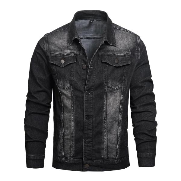商品名:  QIMYUM Jean Jacket For Men, Distressed Slim Denim Jacket (3X-Large, Black)ブランド: QIMYUM商品サイズ: 3X-Large高さ: 35cm横幅: 2...