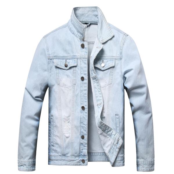 商品名:  QIMYUM Jean Jacket For Men, Distressed Slim Denim Jacket (Medium, Light Blue)ブランド: QIMYUM商品サイズ: Medium高さ: 35cm横幅: ...