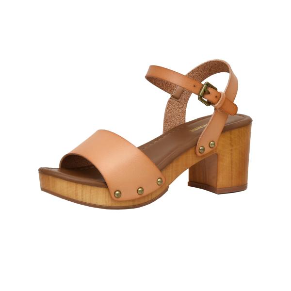 商品名: CUSHIONAIRE レディース スローン フェイクウッドサンダル + 低反発インソール&amp;ライトソールテクノロジー ? 幅広い幅をご用意, ハニー, 9 CUSHIONAIRE Women's Sloan Faux Wo...