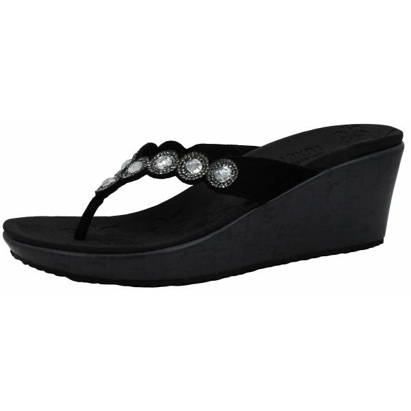 商品名: Skechers Women's Beverlee - Bizzy Babe Wedge Sandal Black/Black 11 Skechers Women's Beverlee - Bizzy Babe Wedge San...