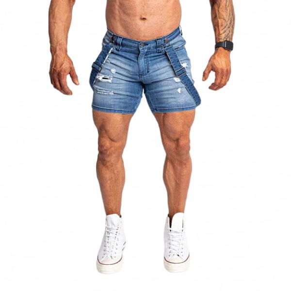 商品名:  LDNINE Men's Ripped Denim Skinny Slim Fit Shorts Destroyed Overalls Distressed Fashion Jumpsuit With Pockets Jeans...