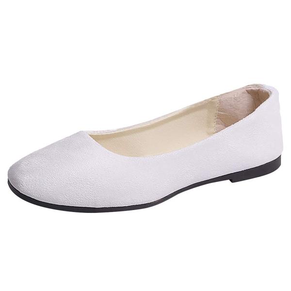 商品名:  Hbeylia Women's Square Toe Slip On Flats Fashion Casual Leather Chunky Low Heels Ballet Flats Wide Comfortable Wal...