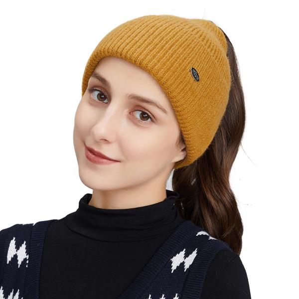 商品名:  SOMALER Womens Ponytail Beanie High Messy Bun Beanie Hat with Ponytail Hole Warm Winter Knit Cuff Beanie SKull Cap...