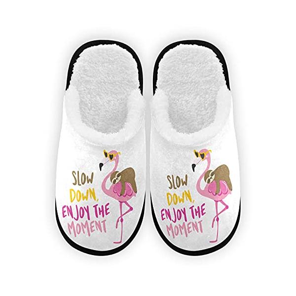 商品名:  Umidedor Cute Sloth Riding on Flamingo Mens Slippers, Soft Memory Foam Non-Slip Indoor House Slippers Home Shoes f...