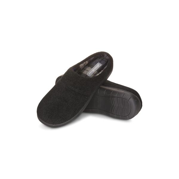 商品名: Eddie Bauer メンズ フレモントスリッパ | メンズ ハウススリッパ | クッション付きフットベッド 軽量 スリッポン 寝室シューズ ラバーアウトソール, ブラック, M Eddie Bauer Men's Fremon...