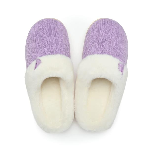 商品名: TUOBUQU ファジースリッパ レディース 快適な低反発素材 ハウススリッパ 暖かいフラシ天 屋外 屋内 寝室用シューズ ファー裏地付き, パープル - 07, 9-10 TUOBUQU Women's House Slippe...
