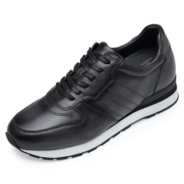 商品名:  CHAMARIPA Men's Elevator Shoes Casual Leather Sneakers Invisible Height Increasing Shoes Taller 3.15 Inch Blackブラン...