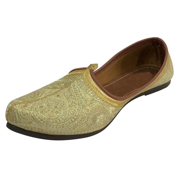 商品名: Punjabi Jutti メンズ Jutti Mojari Sherwani シューズ メンズ Jooti ウェディング クサ グルーム ローファー スリッパ, ゴールド, 24 Punjabi Jutti for Men Ju...