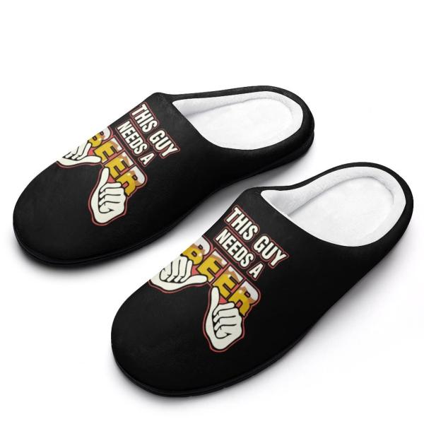商品名:  This Guy Needs A Beer Men's Warm Slippers Non Slip House Shoes For Home Travel Spa Hote 11-12（44-45）ブランド: WEEDKEYC...