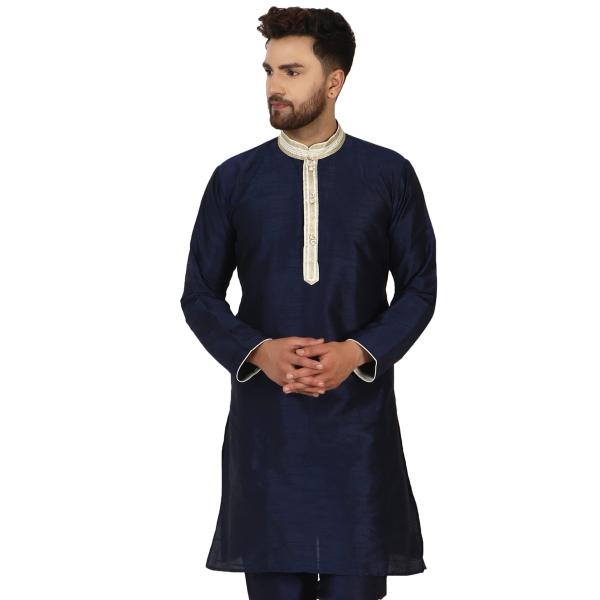 商品名:  SKAVIJ Men's Tunic Art Silk Long Shirt Embroidered Casual Kurta Dress (Small, Blue)ブランド: SKAVIJ商品サイズ: Small高さ: 52....