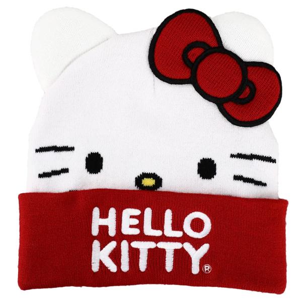 商品名:  Bioworld Sanrio Hello Kitty Big Face Bow Embroidered Beanie Hat for Girls Multicoloredブランド: Bioworld商品サイズ: One Siz...