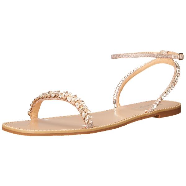 商品名: Badgley Mischka レディース Kensy フラットサンダル, シャンパン(Chartreuse), 6 Badgley Mischka Women's KENSY Flat Sandal, Champagne, 6ブ...